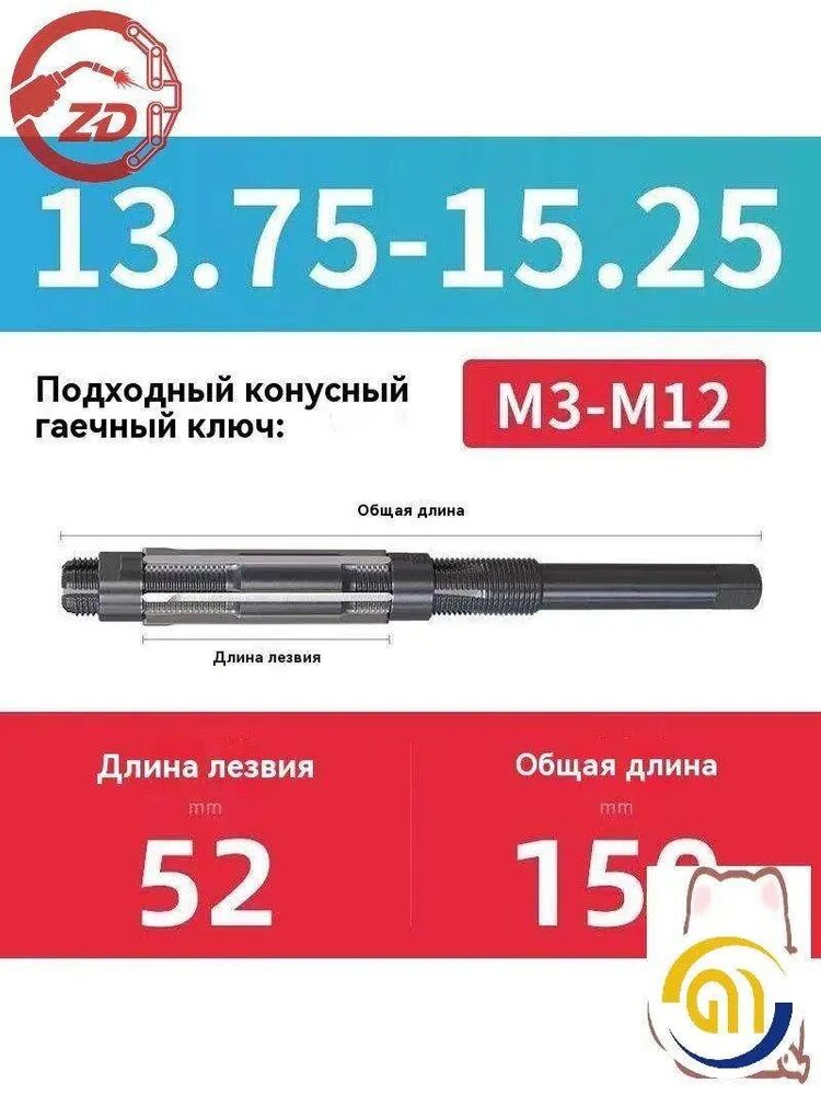 Развертка регулируемая 13.75 -15.25мм по металлу