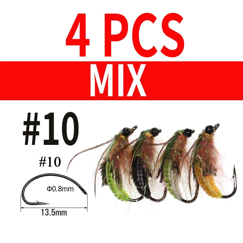 WIFREO Нахлыстовые приманки 4/6 шт. 4pcs A MIX 10