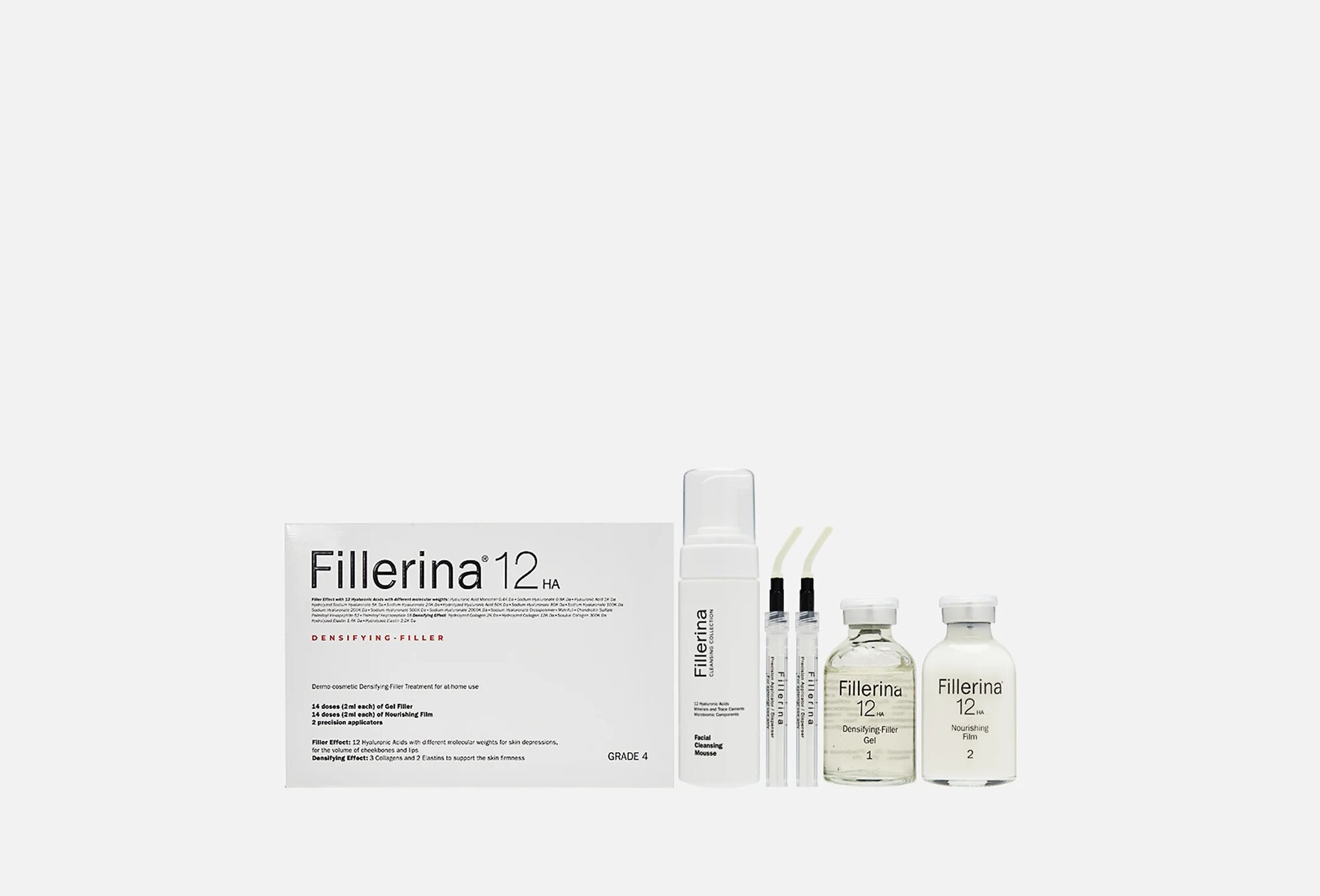 Fillerina 12HA Densifying Filler Treatment Grade 4+Cleansing mousse Подарочный набор 5 шт