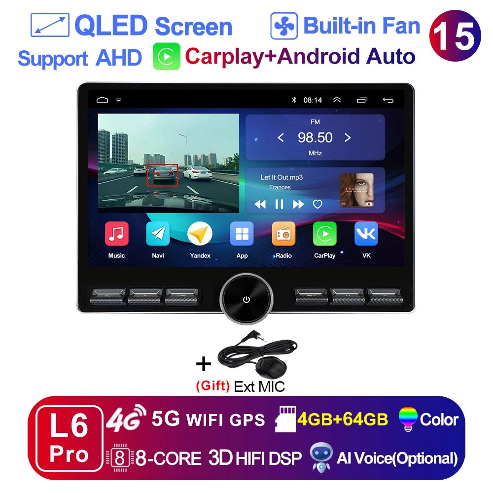 LEHX 8CORE 10,1-дюймовая ручка + клавиша фортепиано Android Автомобильный L6 Pro(4-64GB)-0