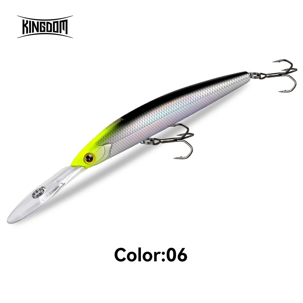 Воблер KINGDOM Suspending Minnow для ловли басса в соленой воде 100mm 13g, 9505-06