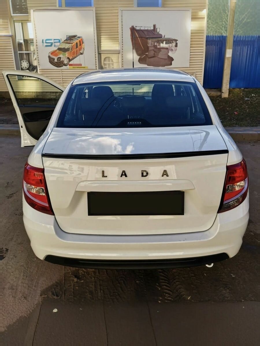 Спойлер Лада Гранта ФЛ Седан "Черный Глянец" (2018 - Н. В) ВАЗ 2190, Lada Granta FL, Лип-спойлер, Узкий спойлер на багажник (ABS-Пластик)