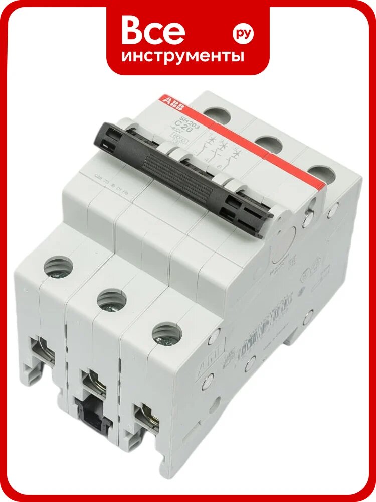 Автоматический выключатель ABB 3‑полюсной SH203 2CDS213001R0204 модульный тип, защита
