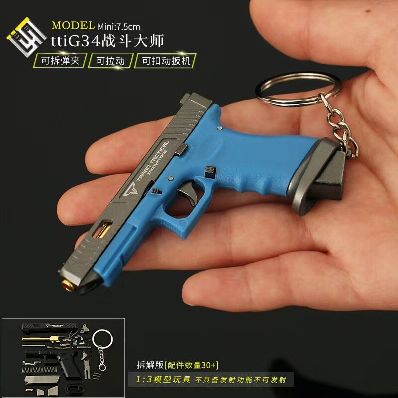 Миниатюрный брелок Glock 34 с функцией сборки и разборки, детализированная модель 1:3
