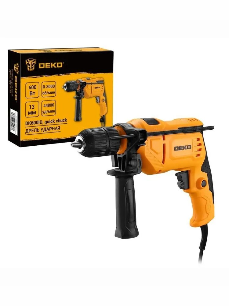 Дрель ударная сетевая DEKO DK600ID БЗП 600Вт 083-1090