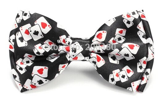 Галстук-бабочка с картами, черный BT-Poker black 01