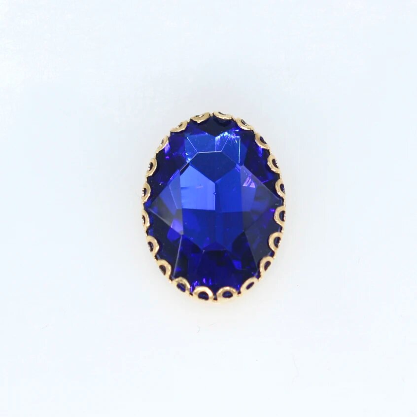Стразы QiARSOYOO овальные хрустальные стеклянные 10x14mm 20pcs, Синий, Sapphire