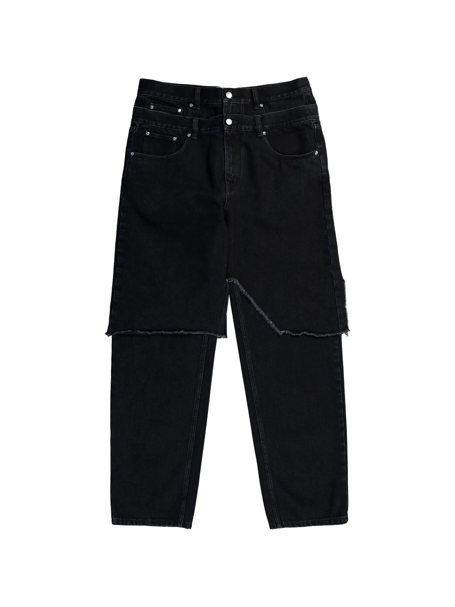 Джинсы Double-layer frayed jeans 
