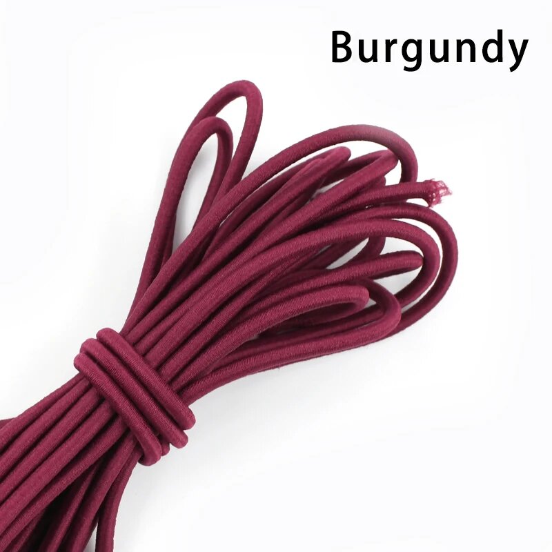 Эластичная веревка Meetee 4 мм, 5/10/20 метров Бордовый, Burgundy, 10Meters(2Rolls)