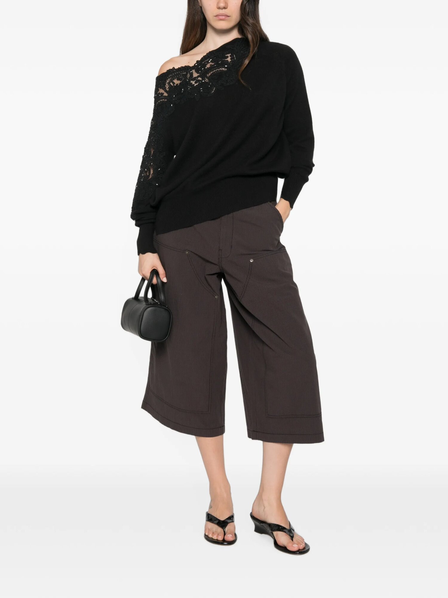 Свитер Lace-panel sequin-embellished sweater