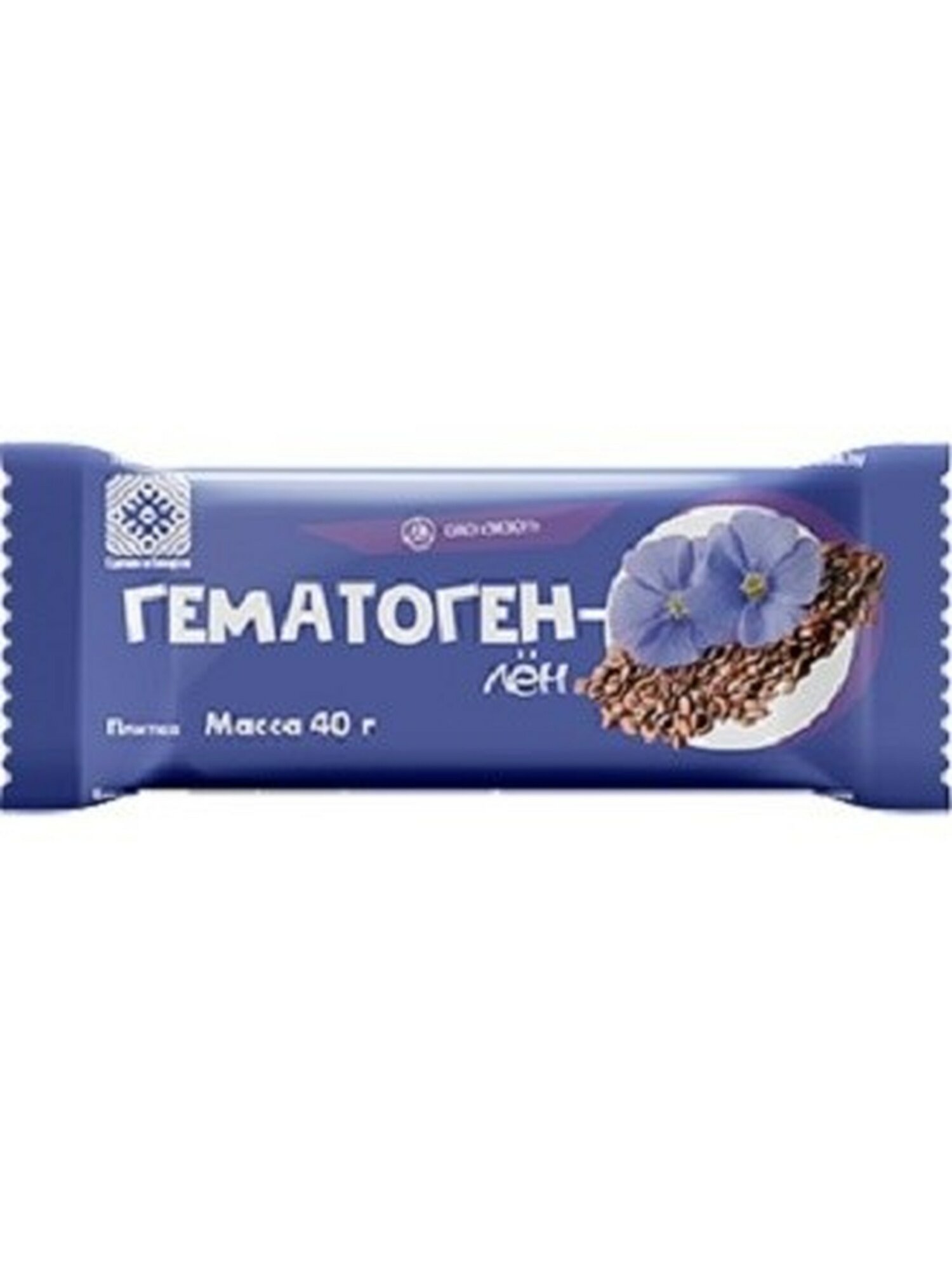 Гематоген-лен 40,0 плитка — Плитка коричневого цвета 40 г в бумажной уп