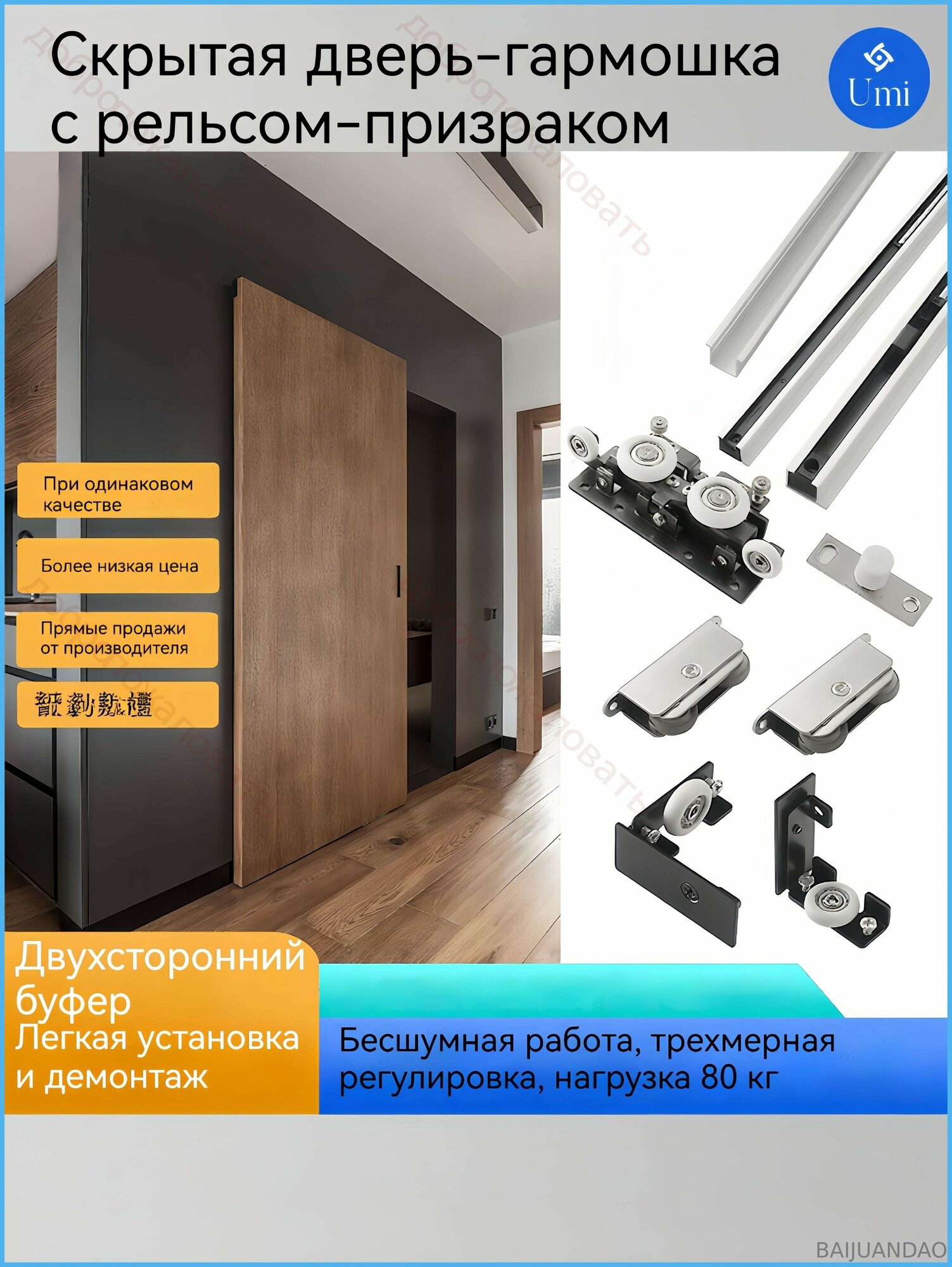 Новая система направляющих для раздвижных дверей, комплект для раздвижных дверей