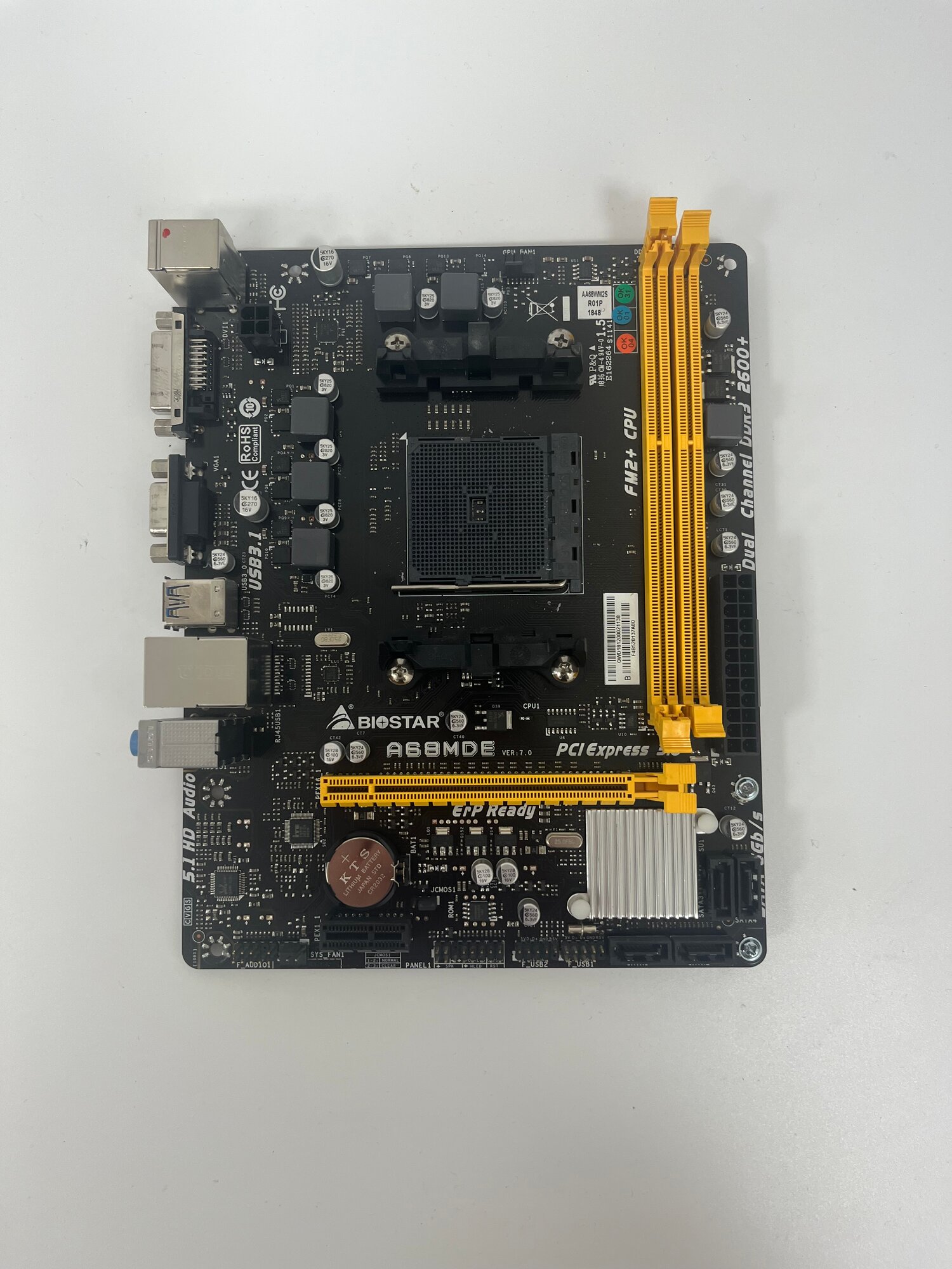 материнская плата Biostar A68MDE (VER: 7.0) с сокетом FM2+ для процессоров AMD