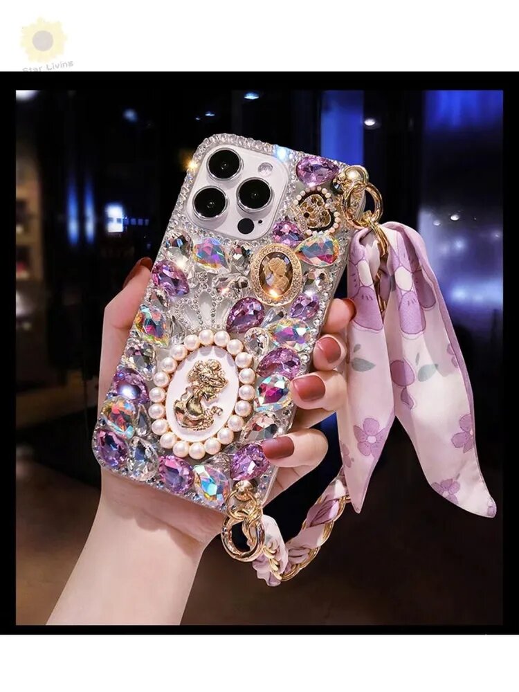 Чехол для iPhone 12 Pro Max (Айфон 12 Про Макс), Luxury 3D с бриллиантовым кристаллом/Сверкающий стразами/Просто и стильно