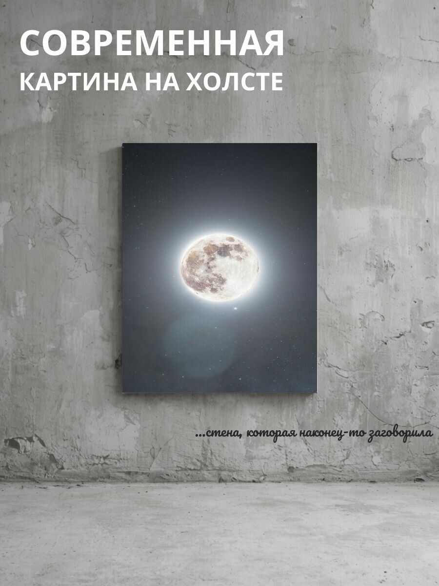 Картина на холсте Луна на ночном небе 50x70 см