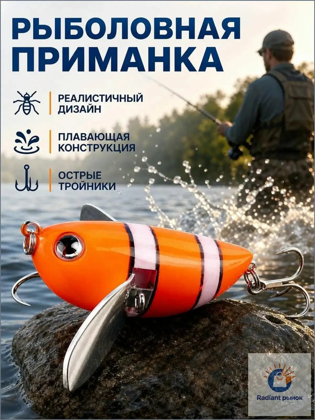 Кроулер в виде насекомого приманка рыболовная топвотер. Приманка для рыбалки насекомое поверхностная Viva Donguri Mouse HYPER Clapper