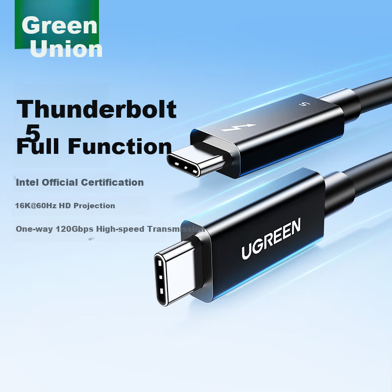 UGREEN Intel Certified Thunderbolt 5 кабель 240Вт PD быстрая зарядка двойной порт Type-C для 16K зеркального
