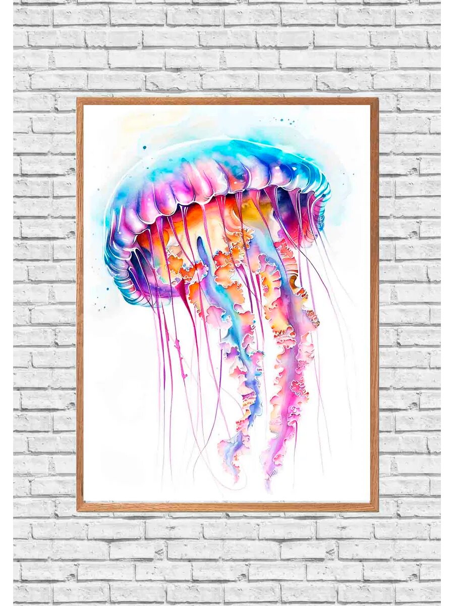Медуза-животное-стоматолог 3, Плакат 30x42см