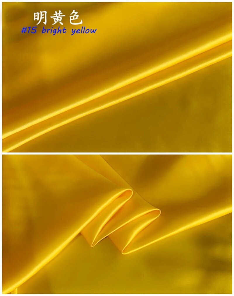 Шелковая ткань Charmeuse, цвет color15 brightyellow, 1 метр