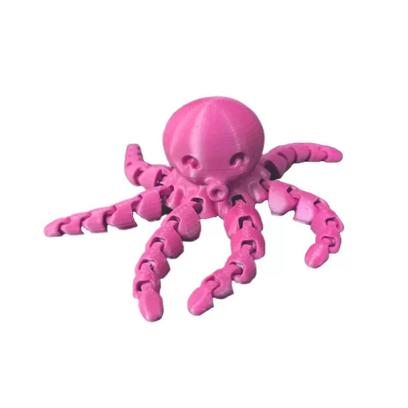 Розовый кальмар с подвижными суставами 3D-печатная фигурка морского животного