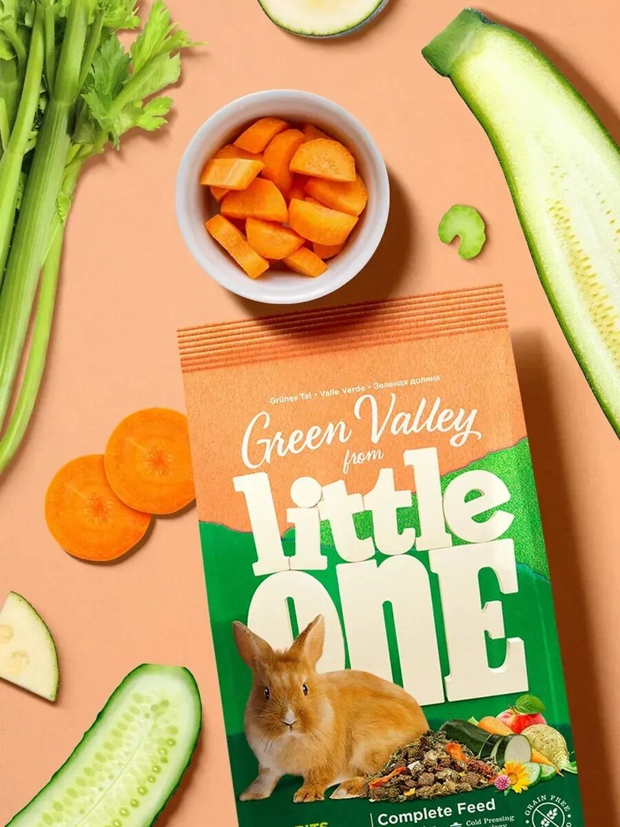 Корм LITTLE ONE "Green Valley" Зеленая долина для кроликов из разнотравья, 4 штуки по 750 г