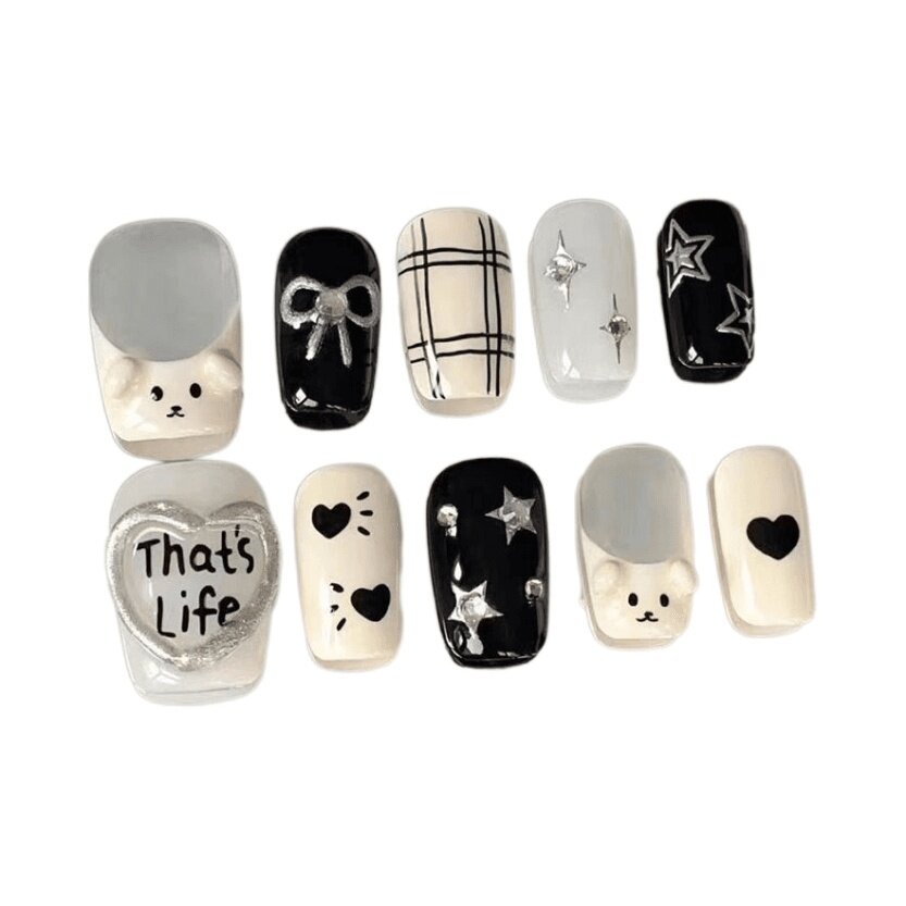 T Z Luxury Handcrafted Nail Art Stickers Сердце Щенок Минимализм Детская непосредственность Искусные ногти XS(手非常小拍）14-10-11-10-8