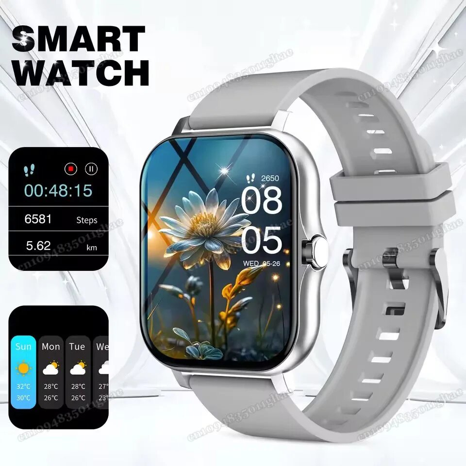 Серые Smart Watch 2.01" для Android IOS
