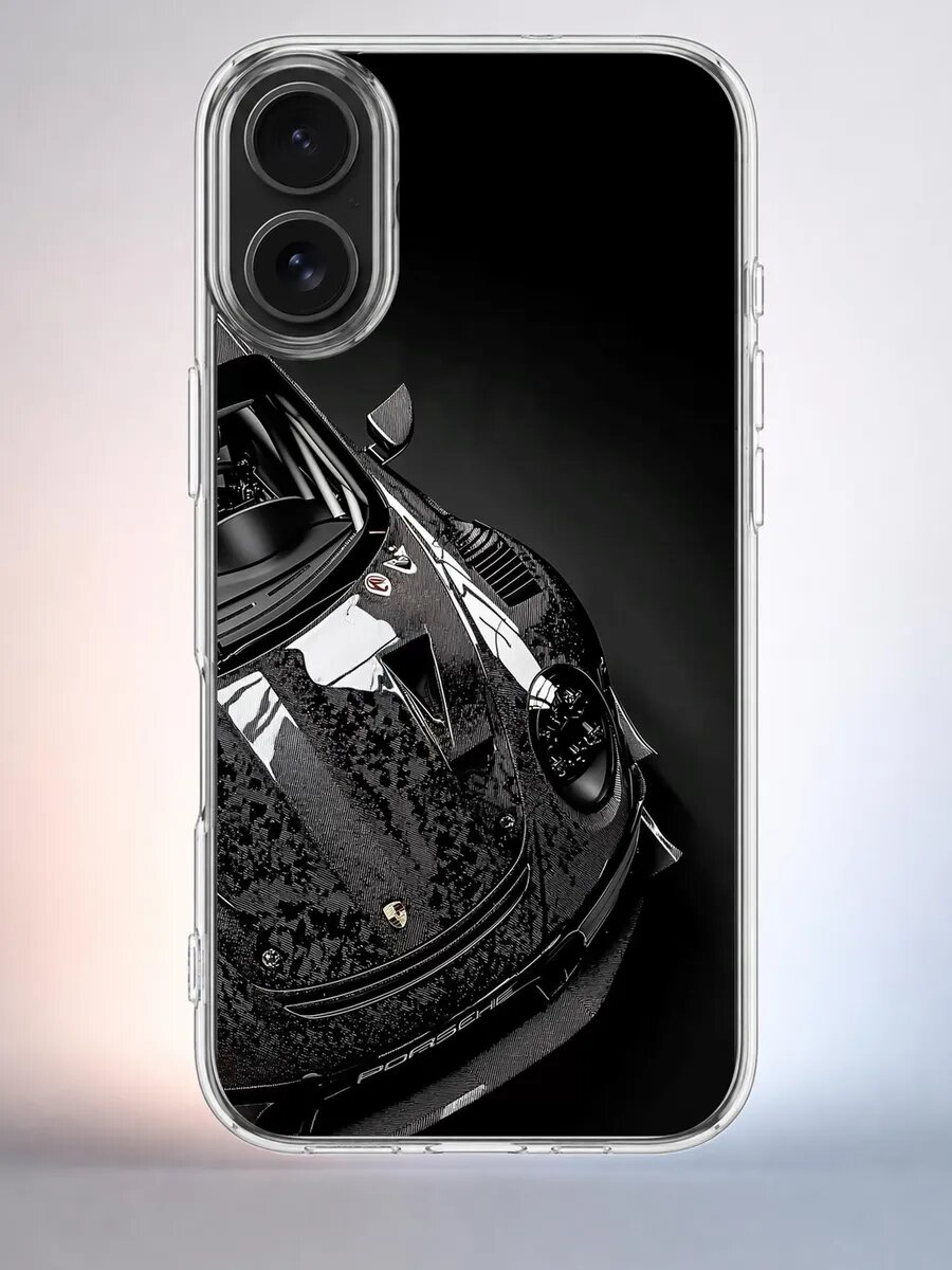 Чехол iPhone 16 Porsche RS силиконовый прозрачный