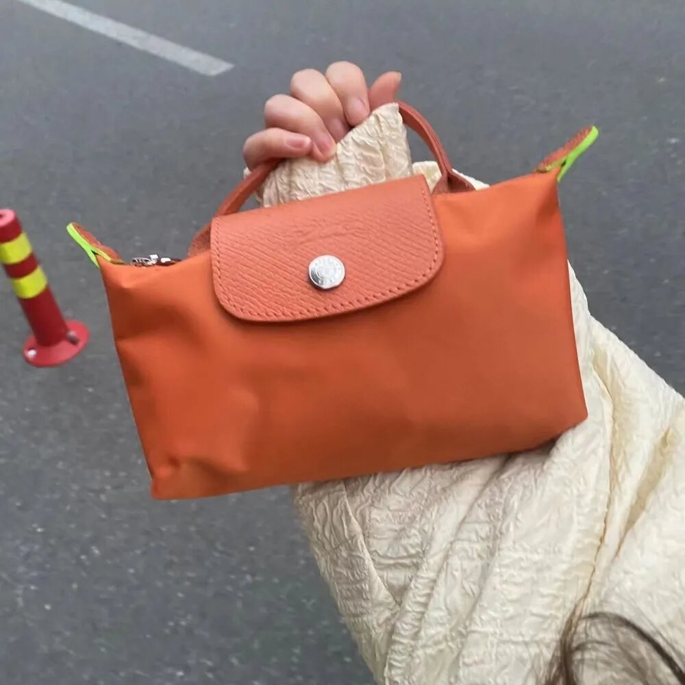 LONGCHAMP Сумка на плечо Женская кожаная оранжевая сумка через плечо