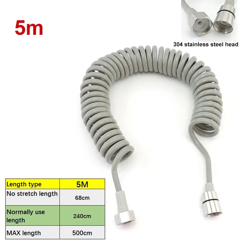 Гибкий шланг для душа 5m grey