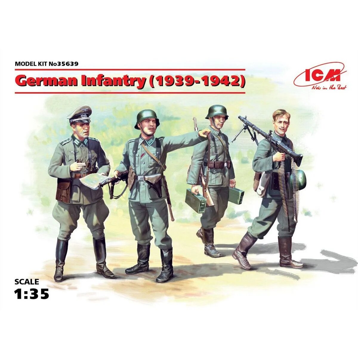 ICM 35639 Сборная модель Германская пехота (1939-1942 г.) масштаб 1:35