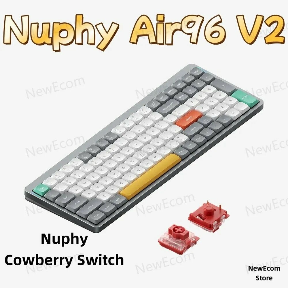 NuPhy Клавиатура беспроводная Air96 V2 Cowberry Switch, (NuPhy Cowberry), Английская раскладка, серый