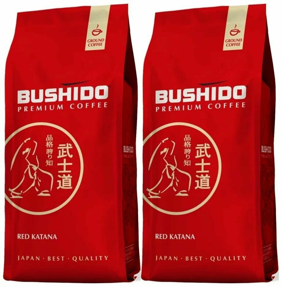 Кофе в зернах BUSHIDO "Red Katana" 1кг, натуральный, 1000 г, 100% арабика - 2 шт.