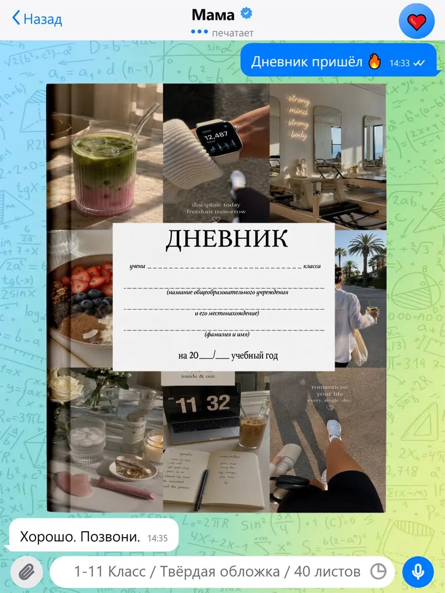 Школьный дневник с принтом y2k pinterest