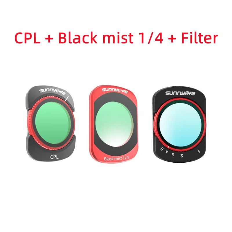 Sunnylife Магнитный фильтр для Osmo Pocket 4/3: CPL+1/4" черный+ND, аксессуары для экшн-камер