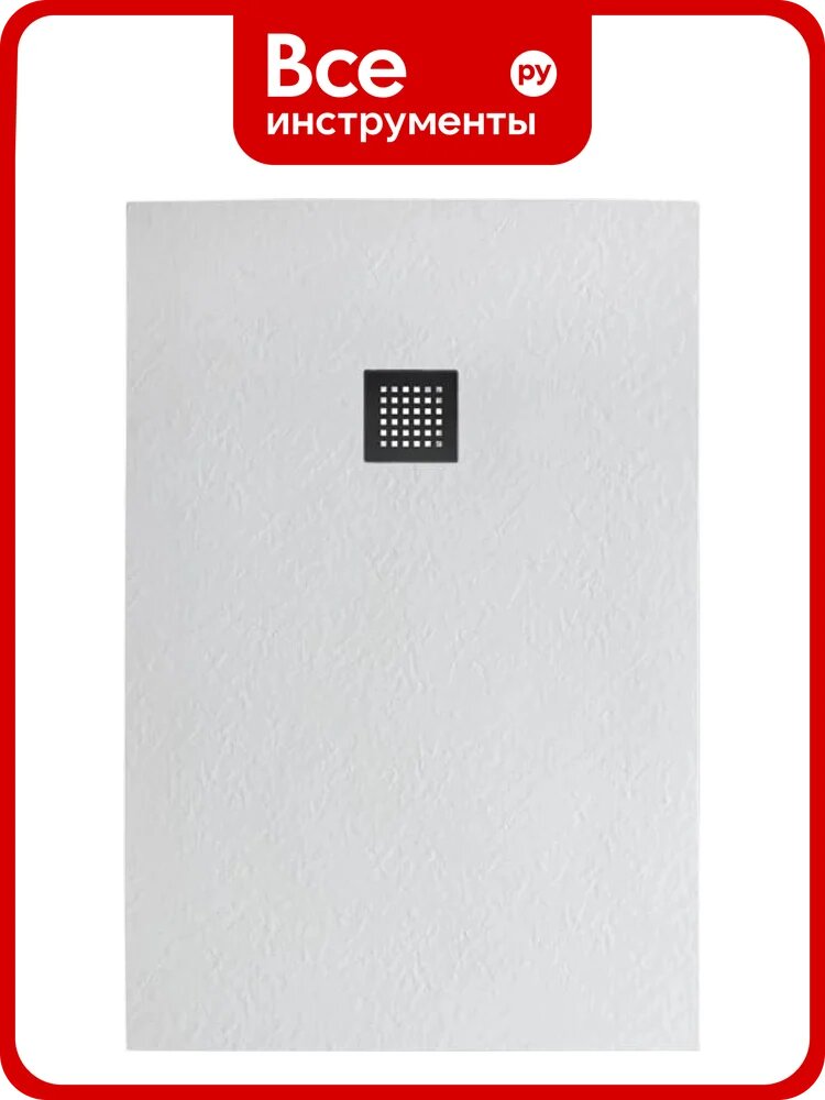 Душевой поддон из искусственного мрамора в комплекте с сифоном BelBagno UNO TRAY-MR-UNO-AH-120/90-35-W-NO