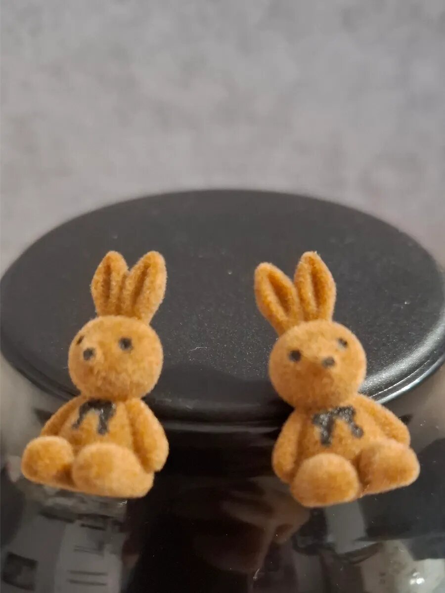 Серьги , коричневый