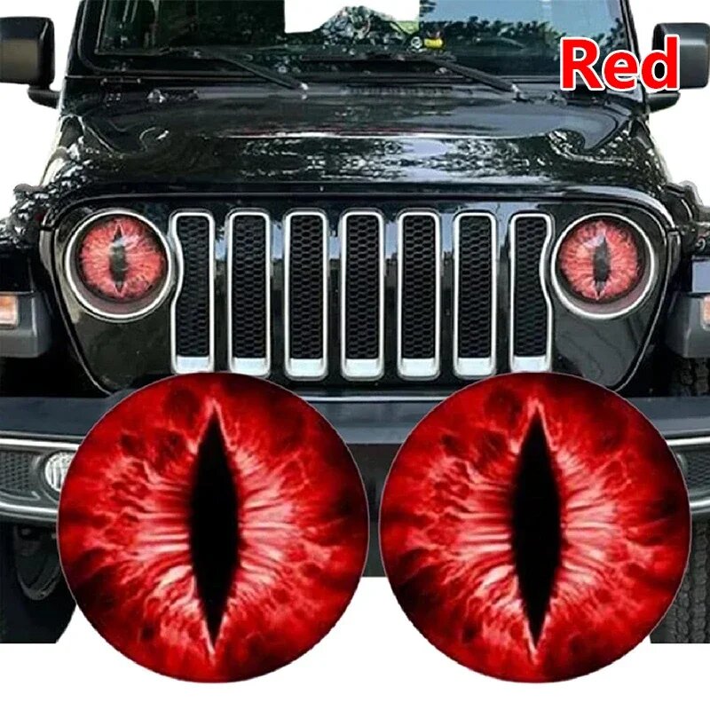 Наклейки на фары автомобиля "Глаз Зверя" Red