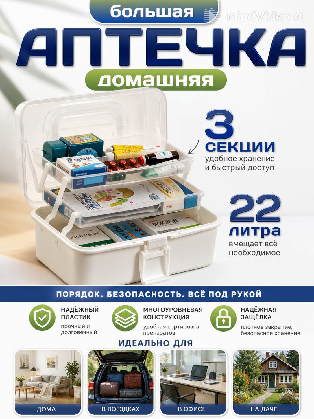 Кофр для хранения вещей 30x20x14 см 1 шт с крышкой перламутровый