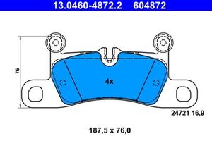 Колодки Зад. vw Touareg/Cayenne 2010 > (ATE 13.0460-4872.2)