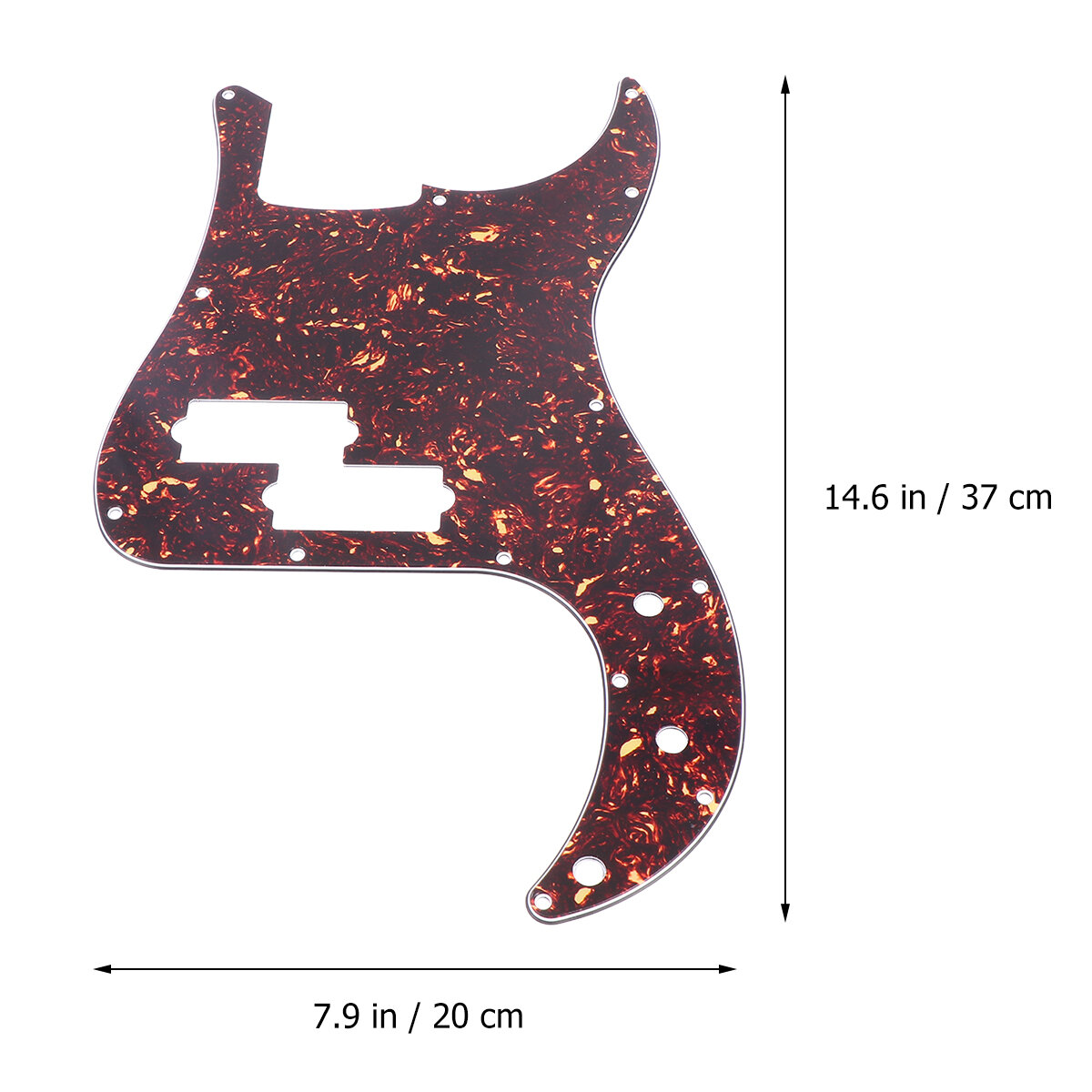 Pickguard Для Бас-Гитары Pb С 13 Отверстиями АнтиЦарапин Защитная Пленка В Комплекте Размер 37X20Cm Коричневый