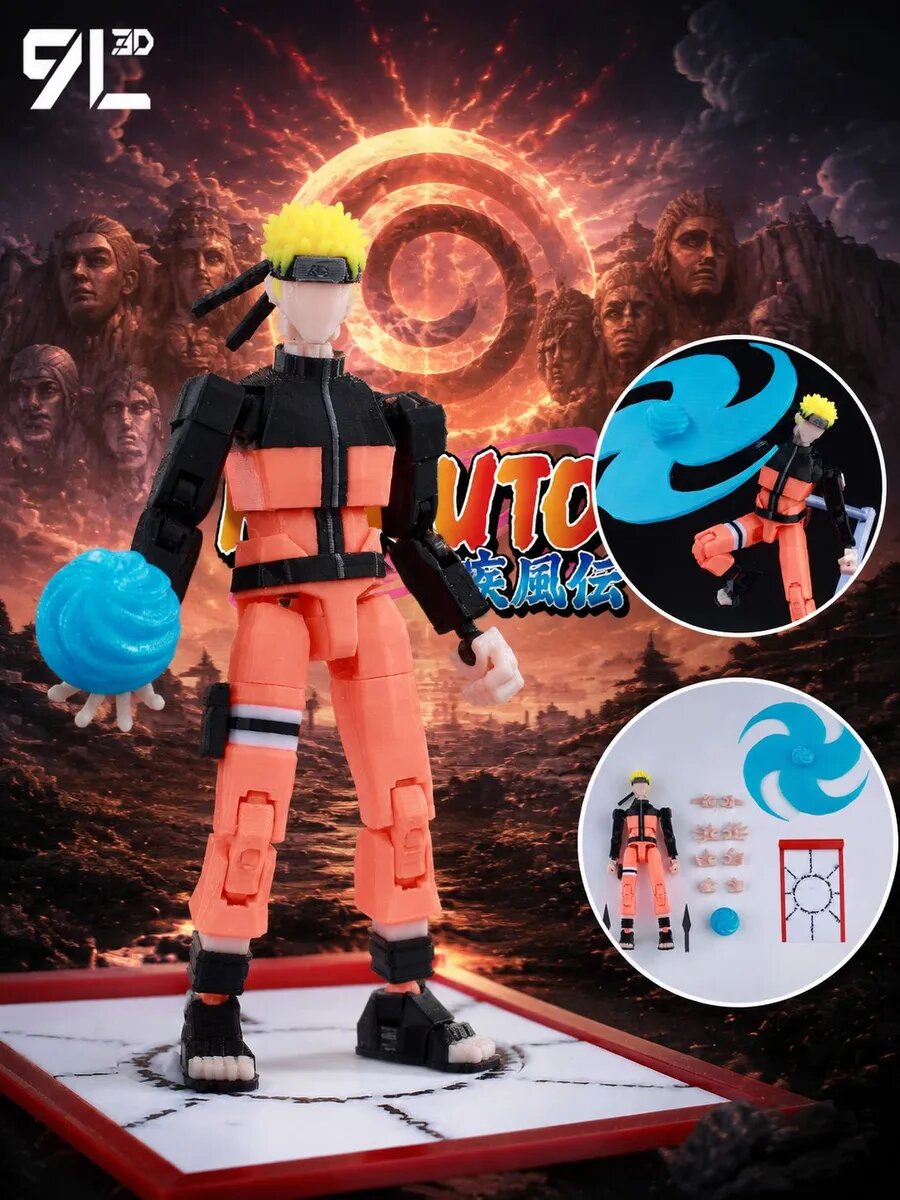9L3D Фигурка Наруто делюкс набор (Naruto Deluxe Set), Naruto, Titan 13, Lucky 13, 3D-печатный подвижный манекен, подарок для анимешников и коллекционеров