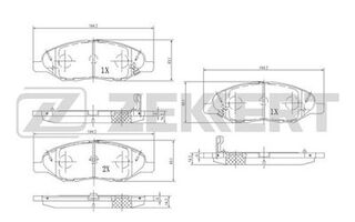 Колодки Торм. Диск. Перед Nissan Bluebird (G10, G11) 00-, Note (E11) 05-, Tiida (C11, C12) 04- (Zekkert BS1941)