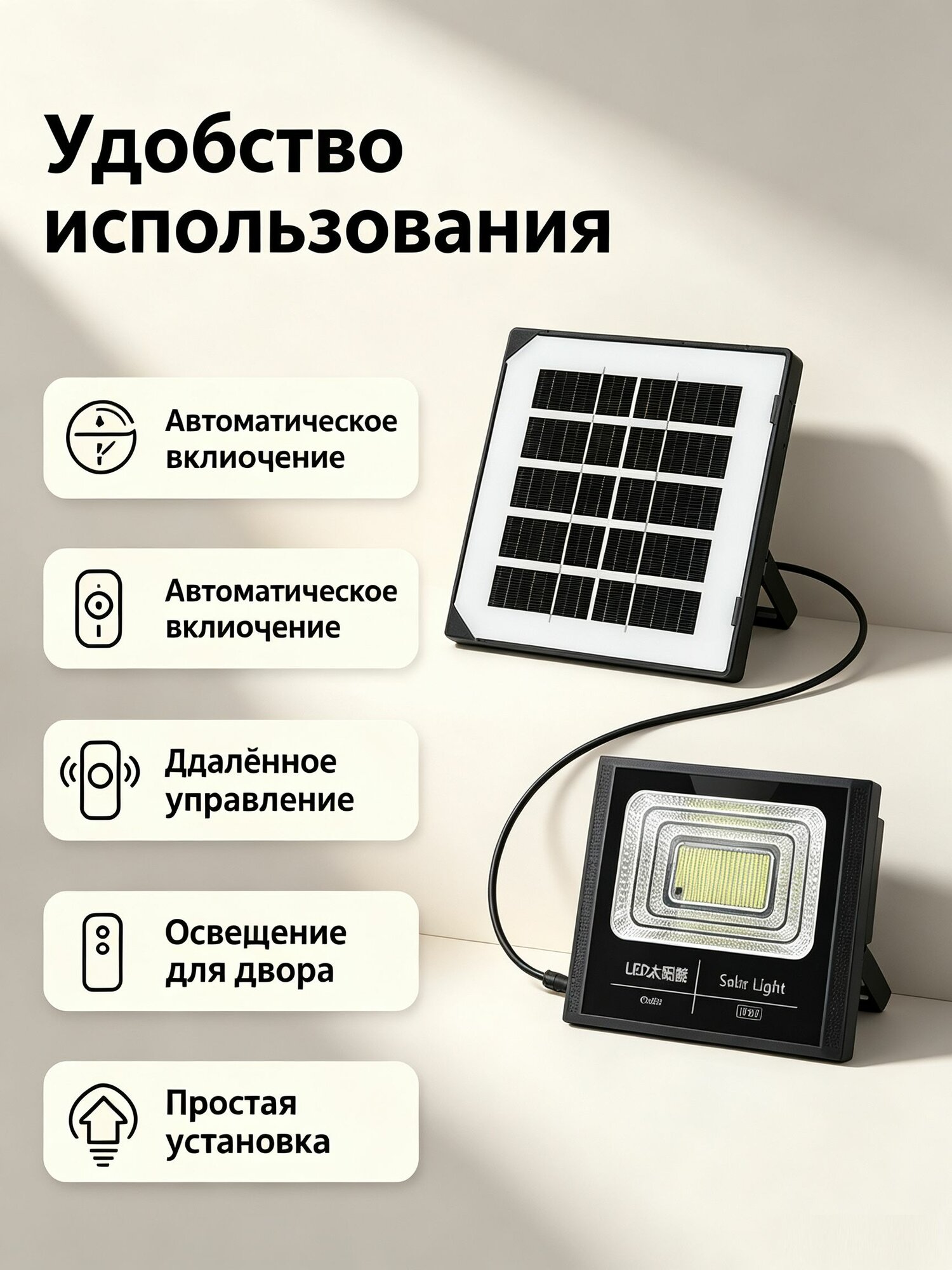 Солнечный прожектор 44 LED с пультом ДУ, уличный светильник IP67, водонепроницаемый фонарь на солнечной батарее для сада, двора и дома