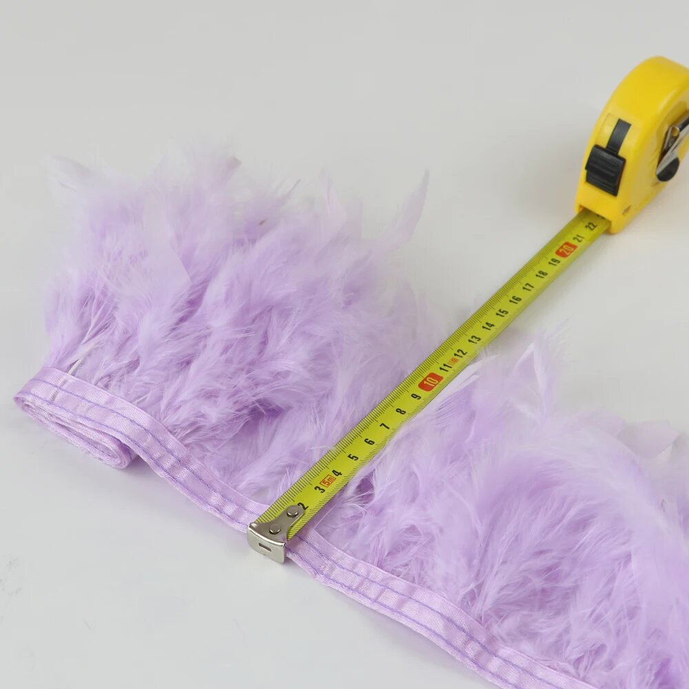 Перьевая лента марабу WqlcraftS 1 метр Сиреневый, Light purple