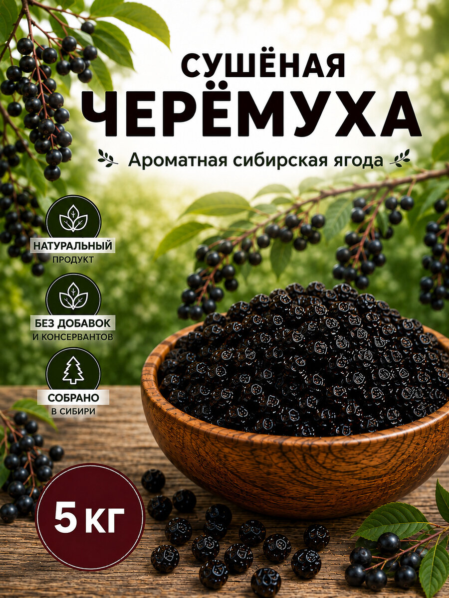 Сушеная черемуха 1 кг , натуральный продукт, сбор 2026