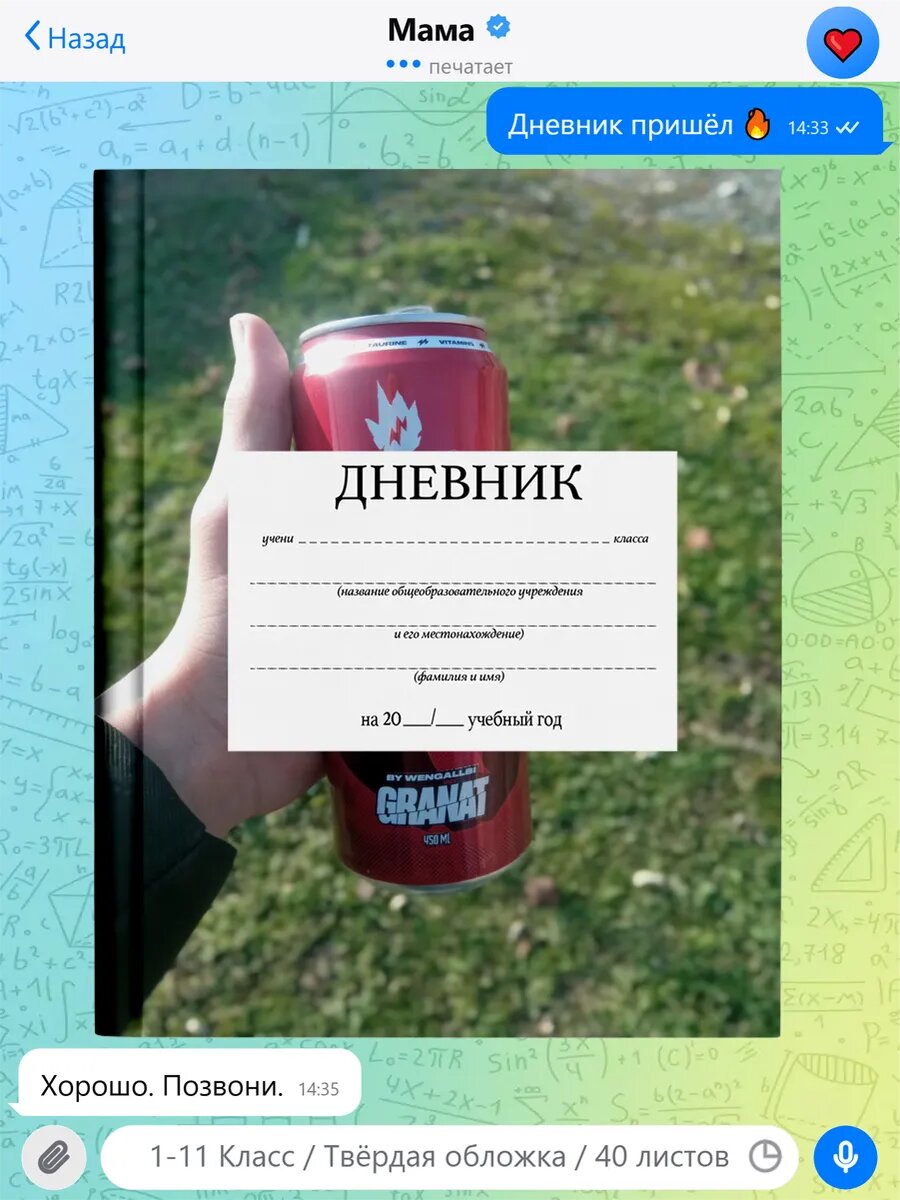 Школьный дневник с принтом Гравити Фолз