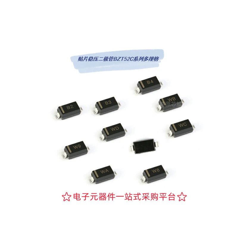 10pcs/ bzt52c24v/27/30/33/36/39/43/47/51 sod-123/1206