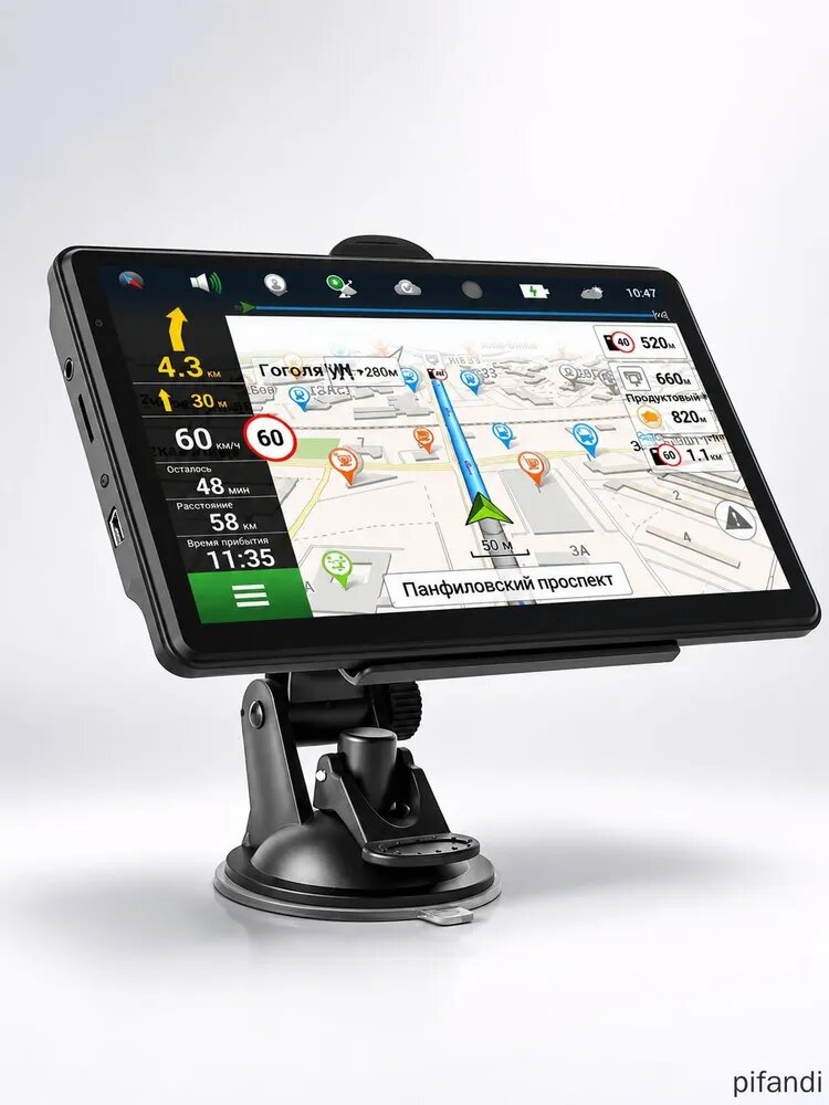 Автомобильный GPS-навигатор 7 дюймов HD, портативный навигатор для легковых и грузовых автомобилей, русское меню, сенсорный экран