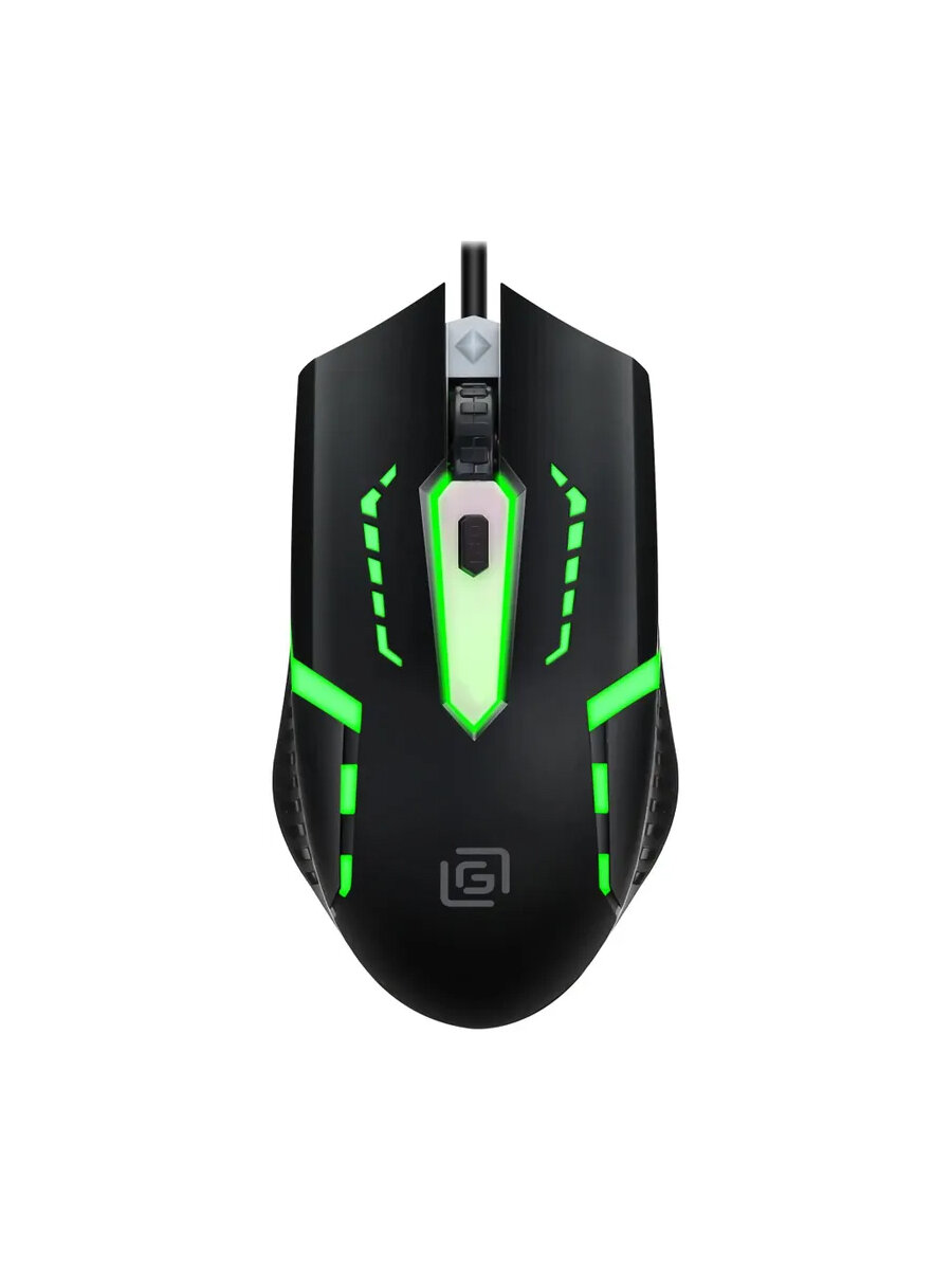 Мышь проводная OKLICK 398G черный (USB, 2400dpi, 4but) (1431665)
